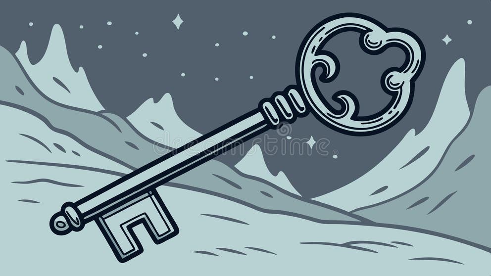 Ancient Key in a Mysterious Forest, Unlocking Ancient Secrets, Vector ...