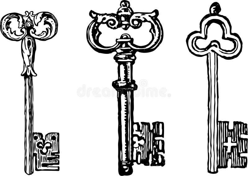 Ancient keys stock vector. Illustration of protection - 28127949
