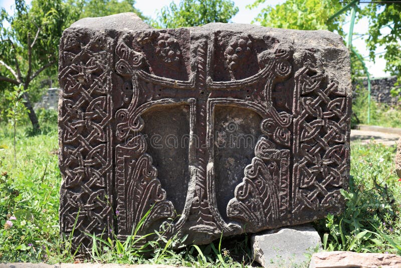 Hairavank khachkars stock image. Image of stone, tradition - 1138767