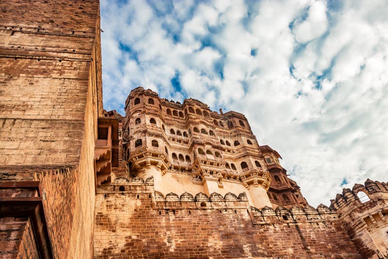 Ancient King Fort Artistic Design with Bright Blue Sky from Different ...
