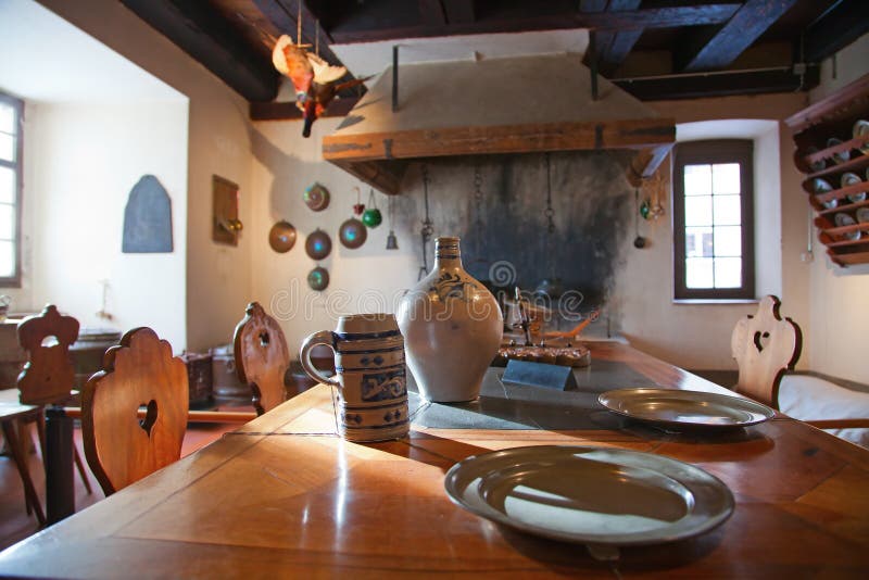 Ancient kitchen stock image. Image of european, architecture - 7346763