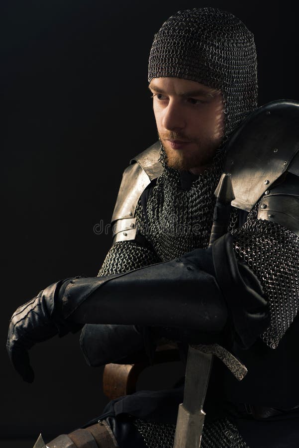 Ancient Knight in Metal Armor Stock Image - Image of history, brutal ...