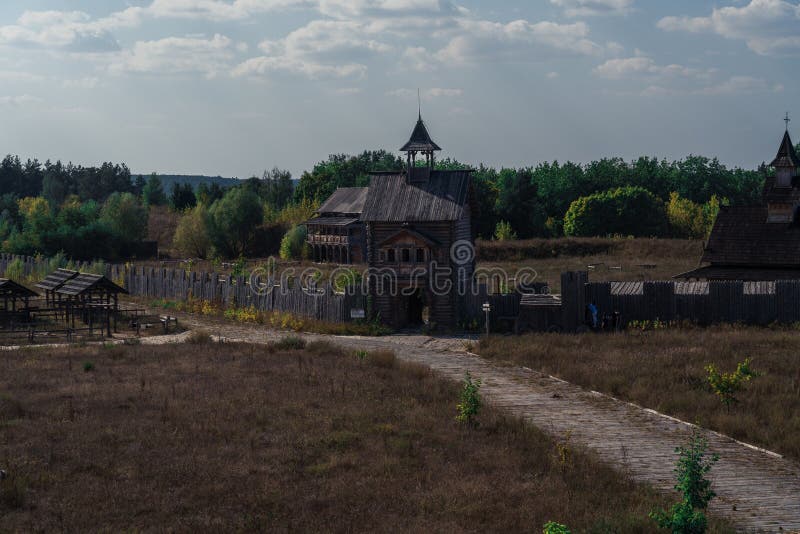 Ancient Kyiv in "the Kievan Rus Park", Ukraine Stock Photo - Image of ...