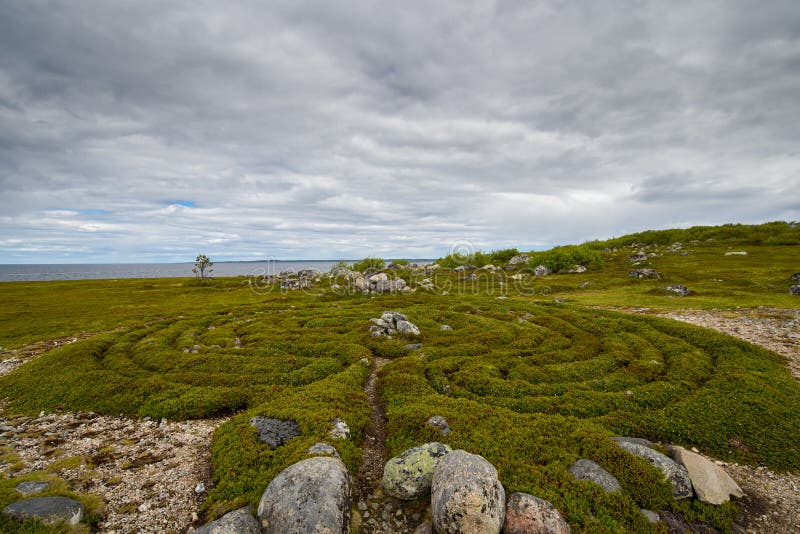 The ancient labyrinth stock image. Image of shore, grass - 59302587