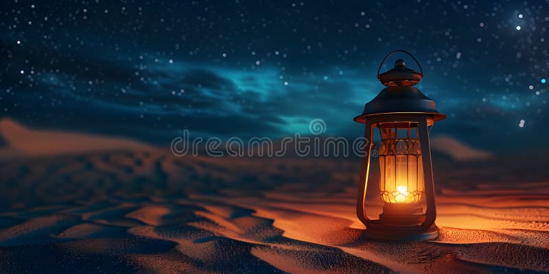 An Ancient Lamp in the Desert Stock Photo - Image of dream, night ...