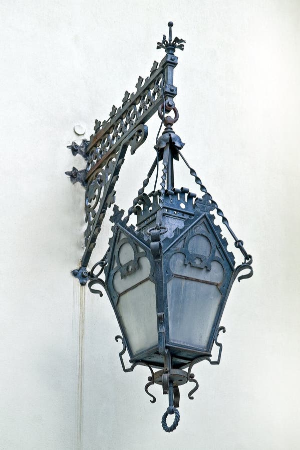 Ancient lantern on a wall stock image. Image of beautiful - 27366951