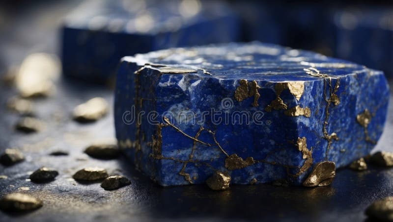 Ancient Lapis Lazuli Stone Showcasing Rich Texture and Timeless Allure ...