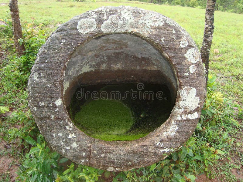 Large Old Stone Jar Plain of Jars Stock Photo - Image of stone, lost ...