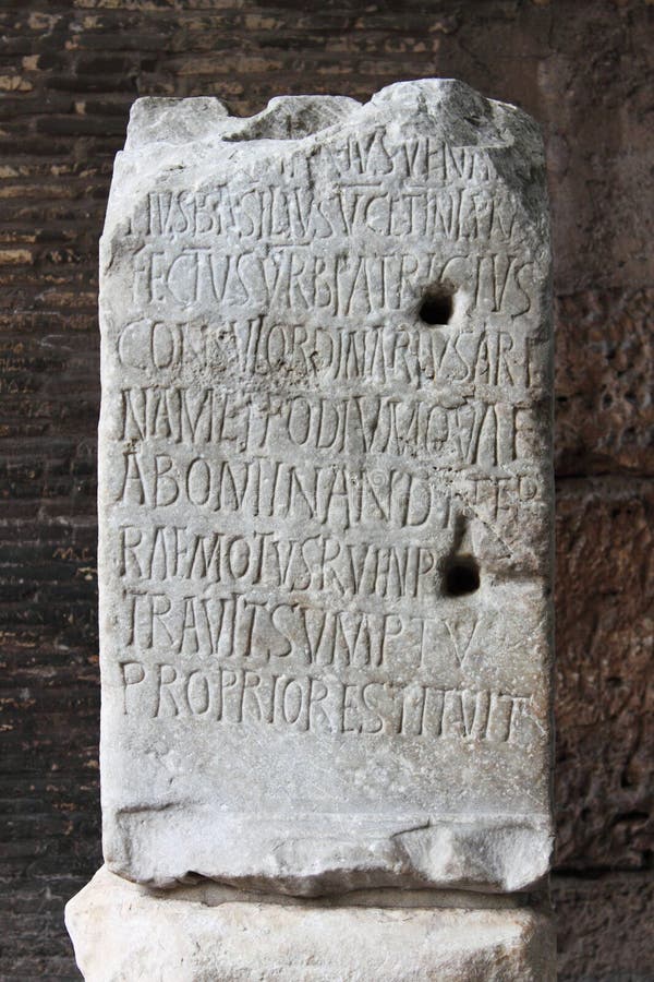 Ancient latin inscription stock photo. Image of carved - 14284644
