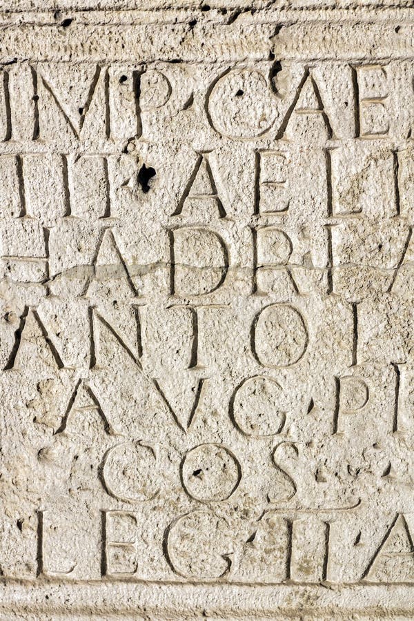 Ancient Latin Script Carved into Marble at Pompeii, Italy Stock Image ...