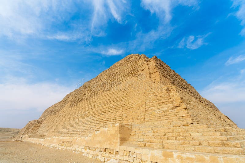 Ancient Layers: Zoser S Pyramid, Skyward View. Stock Image - Image of ...