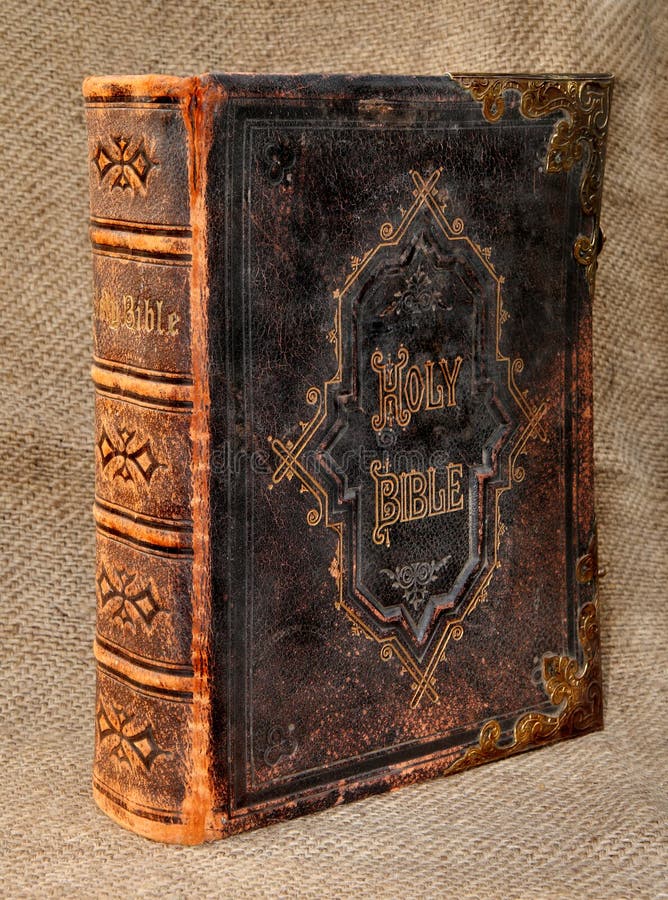 Ancient Leather Bound Holy Bible Stock Photo - Image of scripture ...