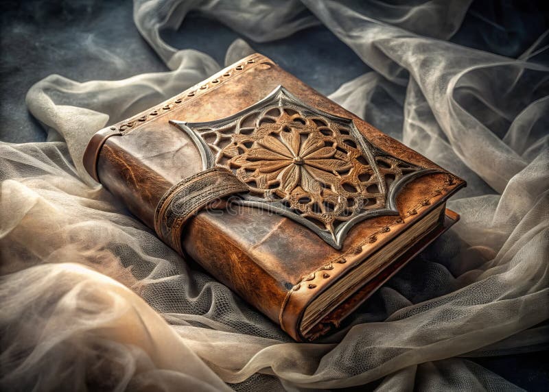 Ancient Leather Journal Unveiled Intricate Latticework and Silver Mist ...