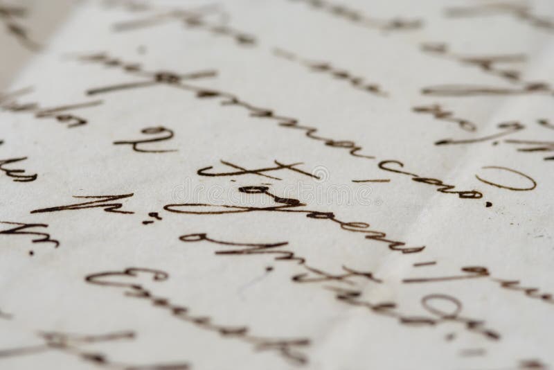 Aged letter (old script) stock image. Image of antique - 655907