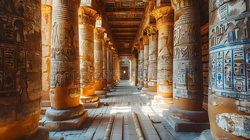 Ancient Library in Alexandria with Students Reading Scrolls among ...