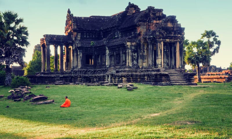 Library in Angkor Wat, Siem Reap, Cambodia Stock Photo - Image of ...