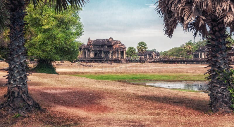 Library in Angkor Wat, Siem Reap, Cambodia Stock Photo - Image of ...