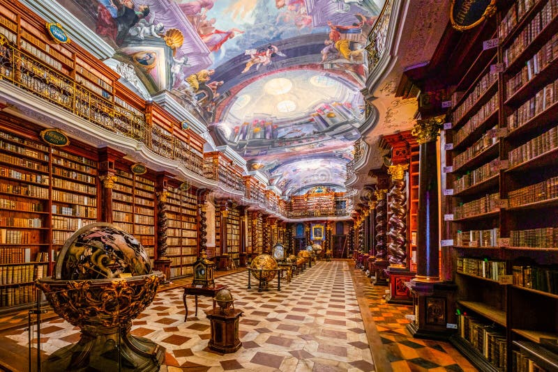 Ancient Library Inside the Astronomical Tower of Klementinum Complex ...