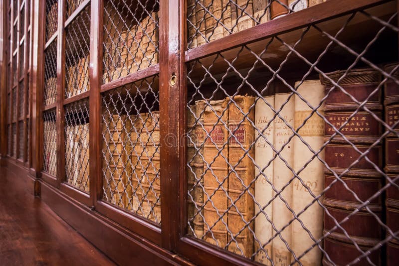 Ancient Library in Italy, Old Wooden Library Editorial Photography ...