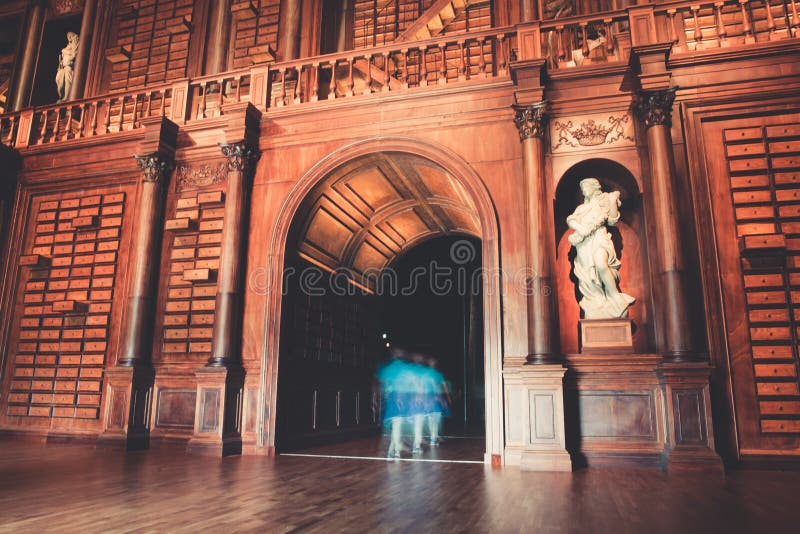 An Ancient Library and Statue Stock Image - Image of christianity ...