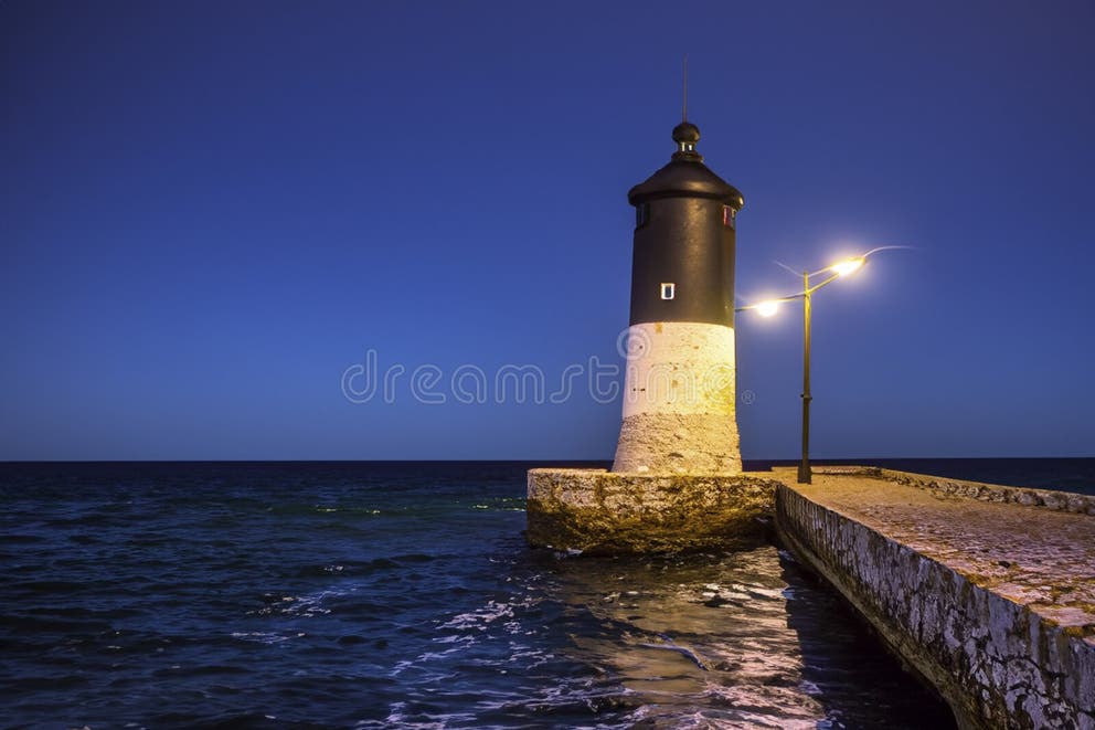 Ancient Lighthouse at the End of STone Peer AI Generated Stock ...