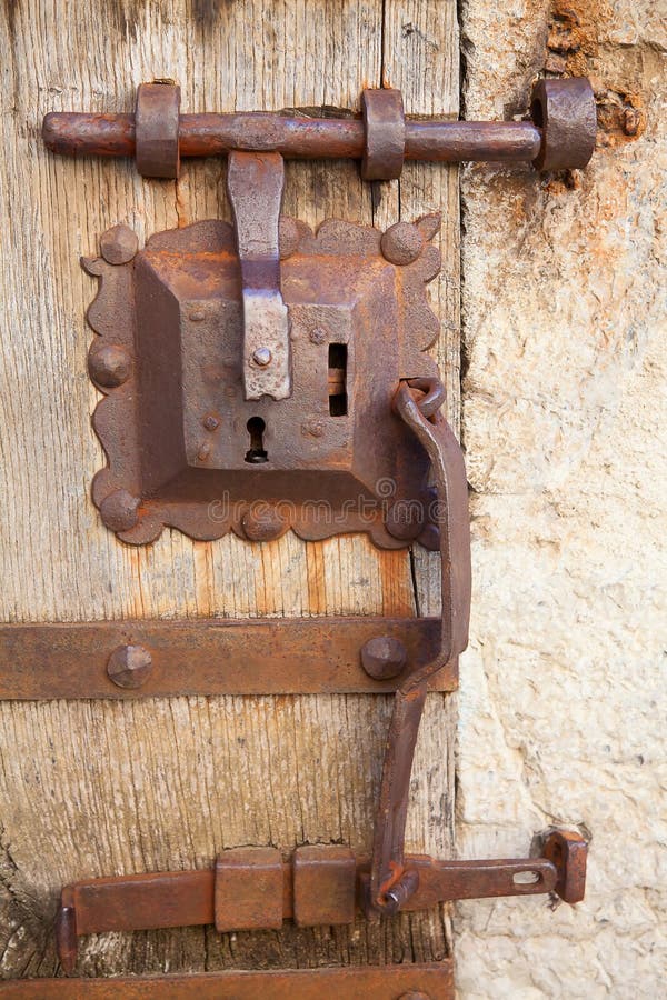 Ancient lock stock image. Image of grunge, front, gate - 35267115