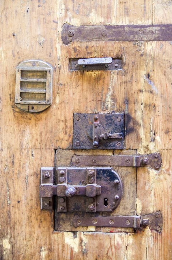 Ancient Lock of Historic Building Stock Image - Image of facade, handle ...