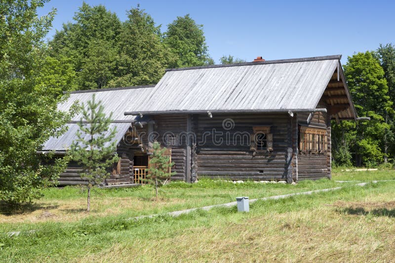 Ancient Russian log hut stock image. Image of wooden - 13221647