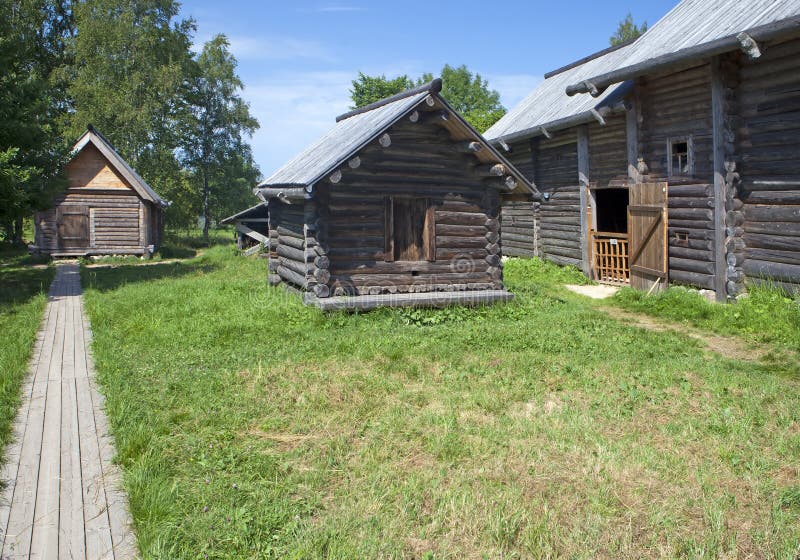 Ancient Log Hut on a Forest Glade. Russia Stock Image - Image of house ...
