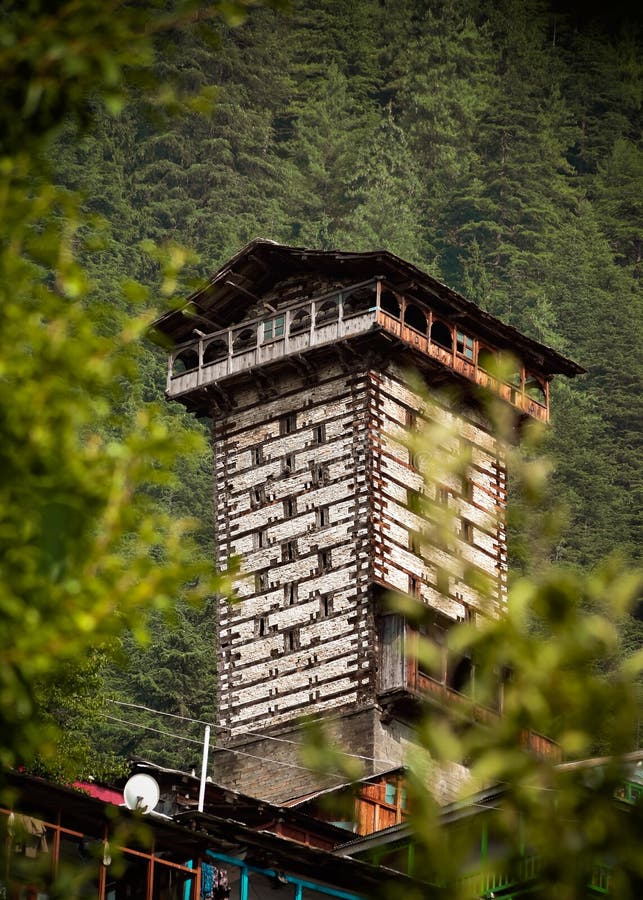 Chehni Kothi , Shringa Rishi Temple in KULLU Himachal, India Stock ...