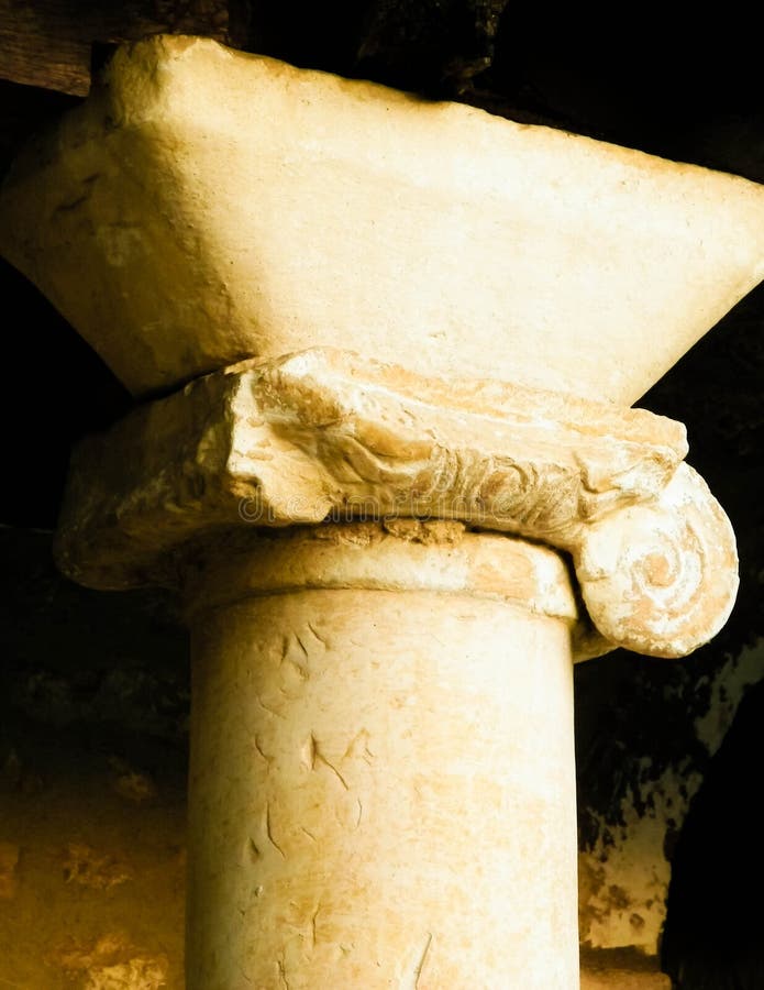 Ancient Lonic Column. Ochrid City, Macedonia Stock Image - Image of ...