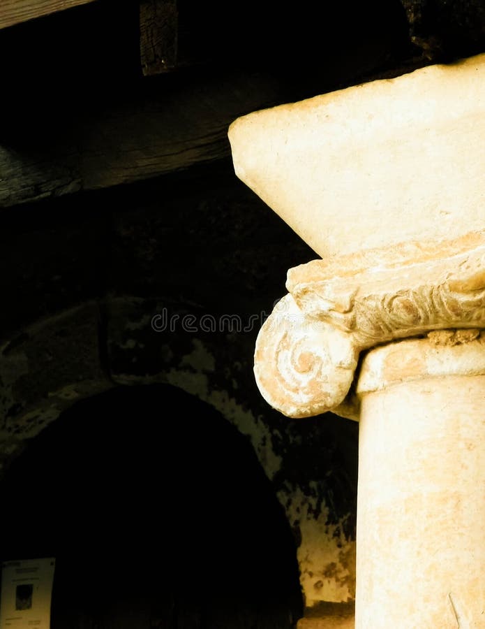Ancient Lonic Column. Ochrid City, Macedonia Stock Photo - Image of ...