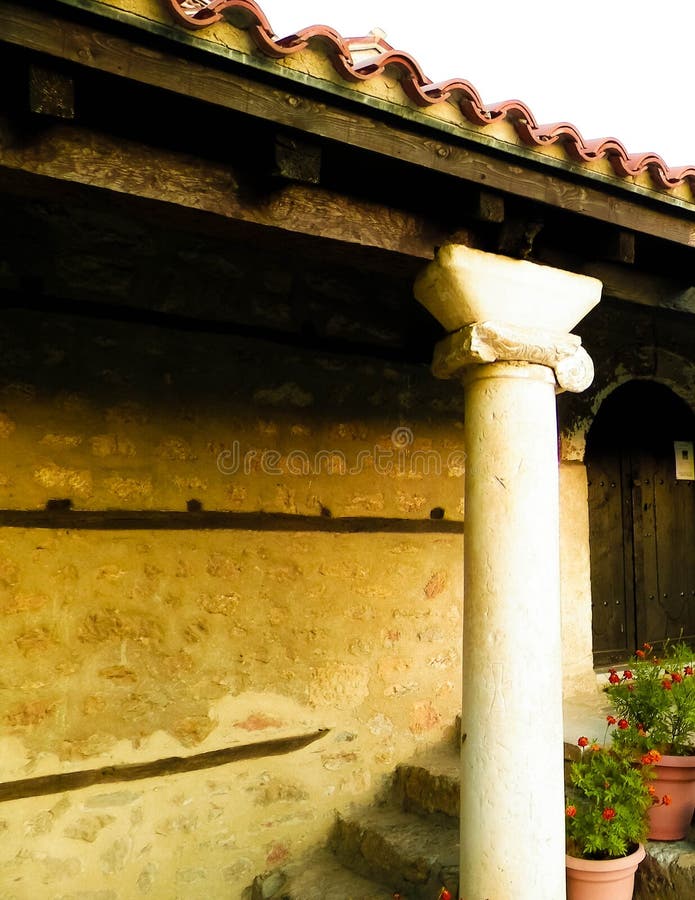 Ancient Lonic Column. Ochrid City, Macedonia Stock Image - Image of ...