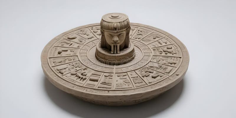An Ancient Looking Circular Sculpture with Detailed Carvings on it ...