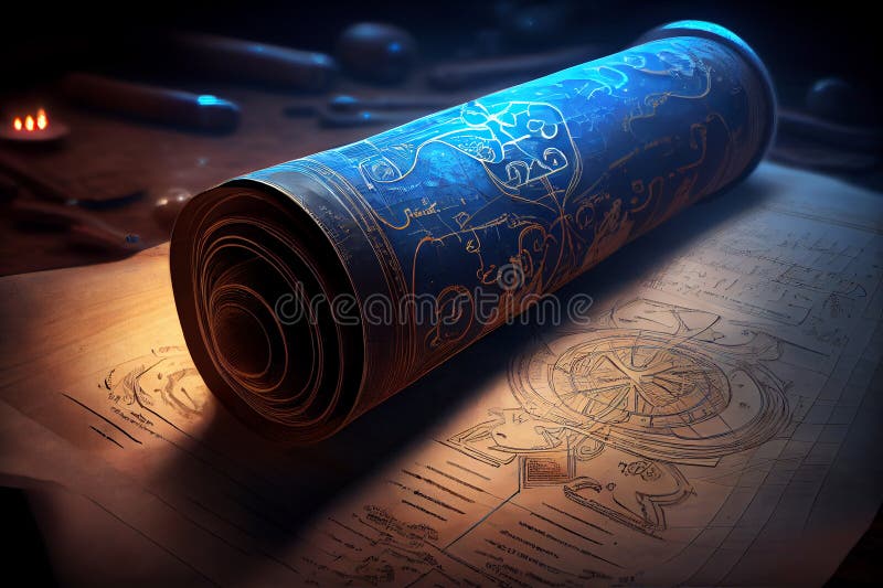 Ancient Looking Hebrew Scroll of the Torah Stock Illustration ...