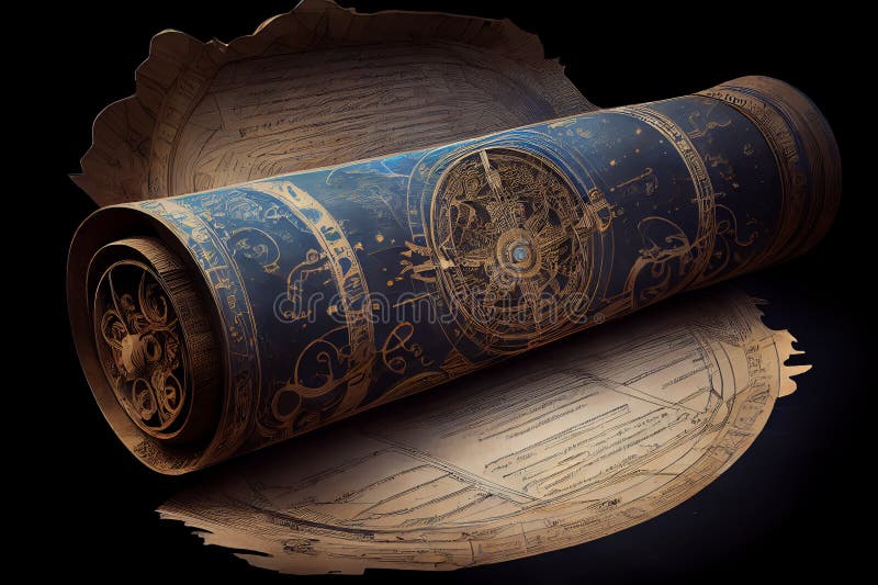 Ancient Looking Hebrew Scroll of the Torah Stock Illustration ...