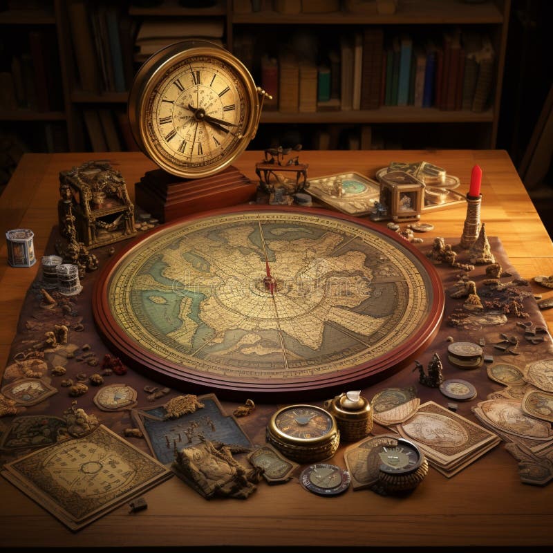 Ancient-Looking Map with Intricate Illustrations and Markings Stock ...