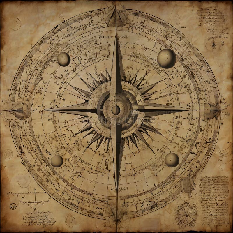 An Ancient-looking Star Map Stock Illustration - Illustration of ...