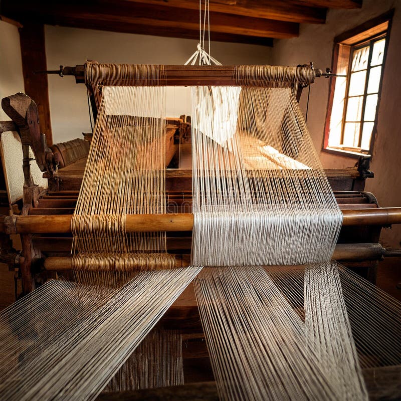 Ancient loom, AI generated stock illustration. Illustration of loom ...