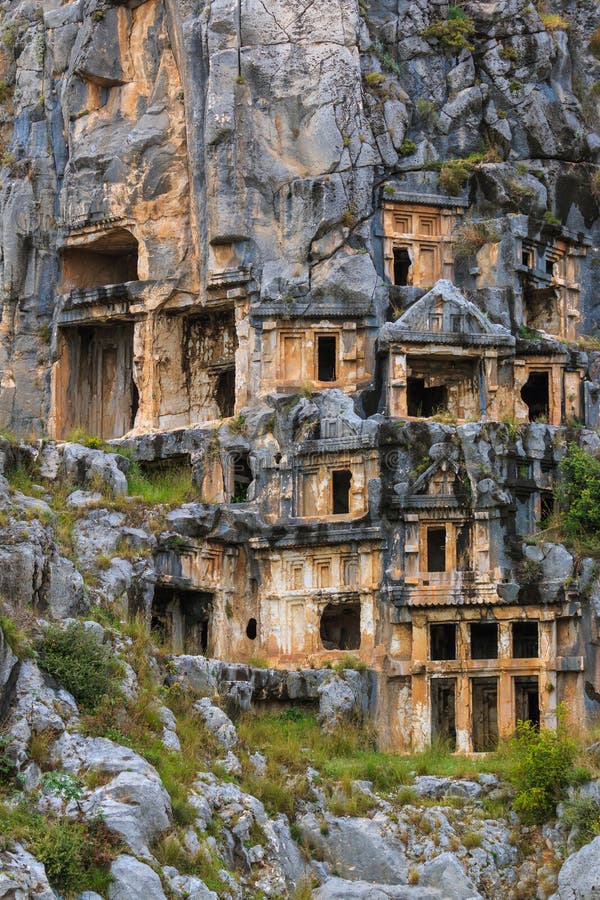 Ancient Lycian Rock Cut Tombs Stock Photo - Image of rock, famous: 70257484