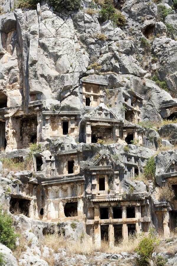 Ancient Lycian Tombs in Myra Stock Photo - Image of myra, rock: 20326176