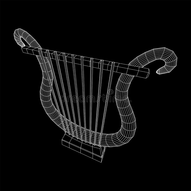 Ancient Lyre or Harp Musical Instrument Stock Vector - Illustration of ...
