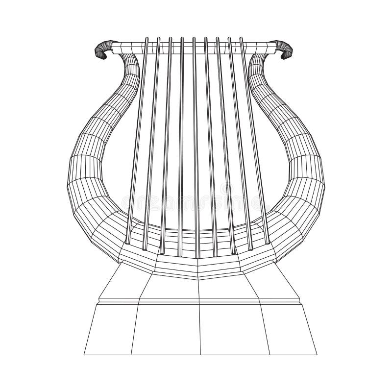 Ancient Lyre or Harp Musical Instrument Stock Vector - Illustration of ...