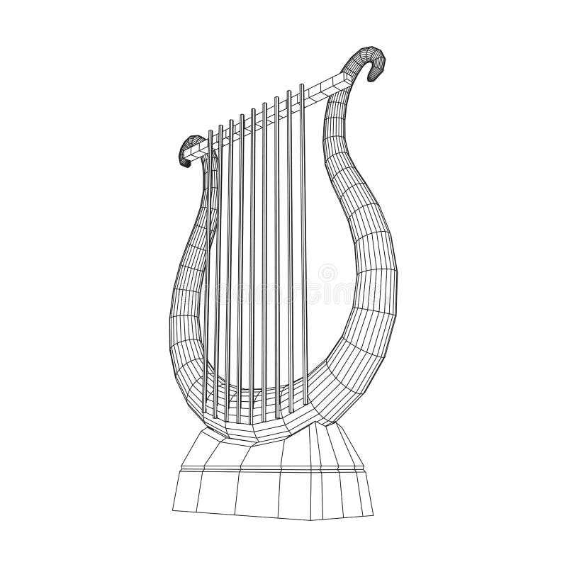 Ancient Lyre or Harp Musical Instrument Stock Vector - Illustration of ...