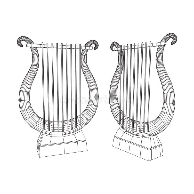 Ancient Lyre or Harp Musical Instrument Stock Vector - Illustration of ...