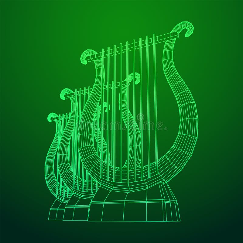 Ancient Lyre or Harp Musical Instrument Stock Vector - Illustration of ...