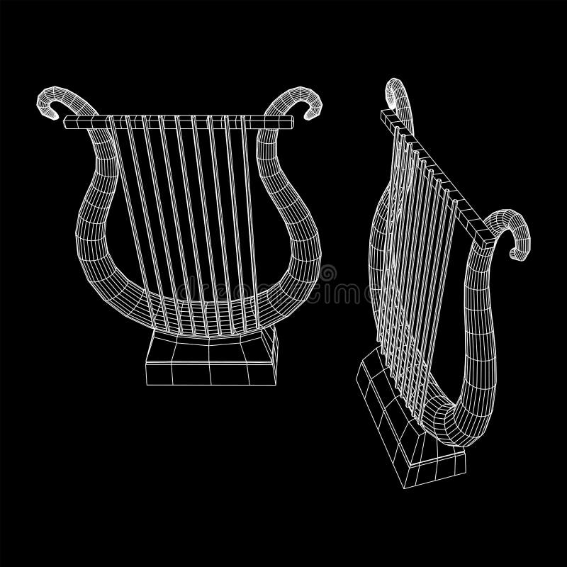 Ancient Lyre or Harp Musical Instrument Stock Vector - Illustration of ...