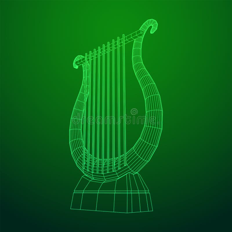 Ancient Lyre or Harp Musical Instrument Stock Vector - Illustration of ...