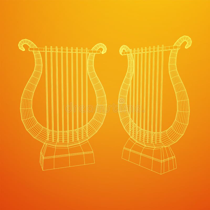 Ancient Lyre or Harp Musical Instrument Stock Vector - Illustration of ...