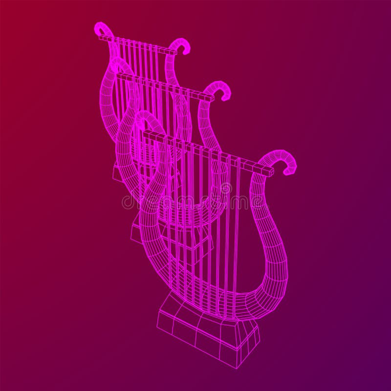 Ancient Lyre or Harp Musical Instrument Stock Vector - Illustration of ...